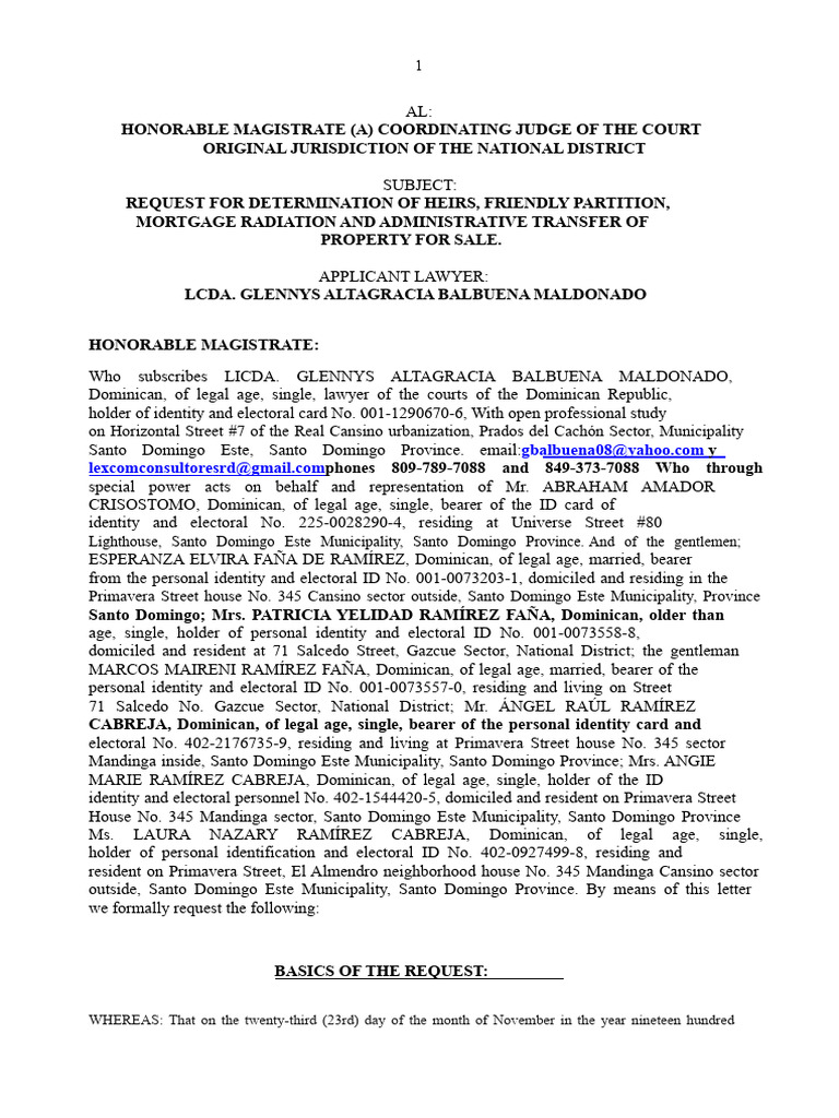 Heirs Determination and Property Partition | PDF | Birth Certificate ...