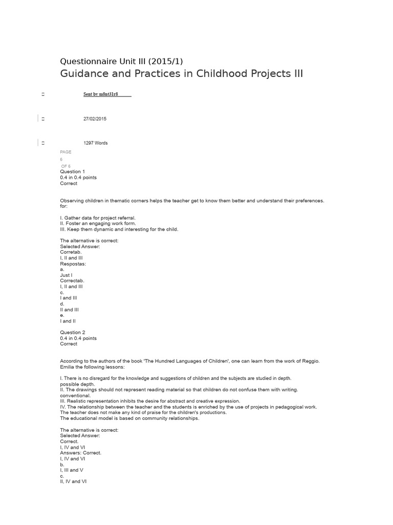 Answered - Unit III Questionnaire | PDF | Learning | Teachers