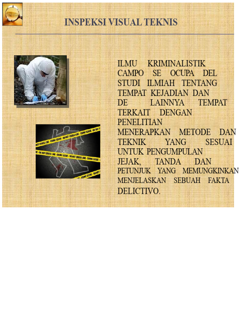 Inspeksi Visual Teknik dalam Kriminalistik | PDF