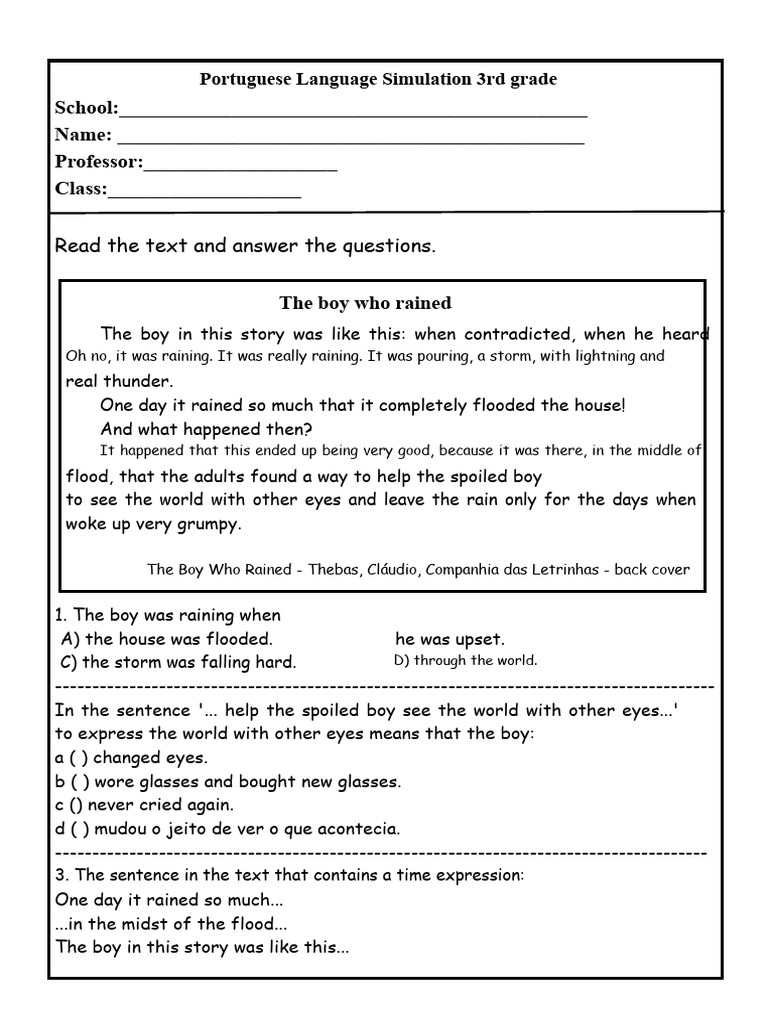 Portuguese Language Practice 3rd Year.doc | PDF | Linguistics ...