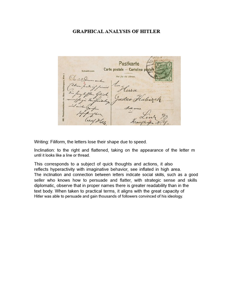 Graphological Analysis of Hitler's Signature | PDF | Psychology ...