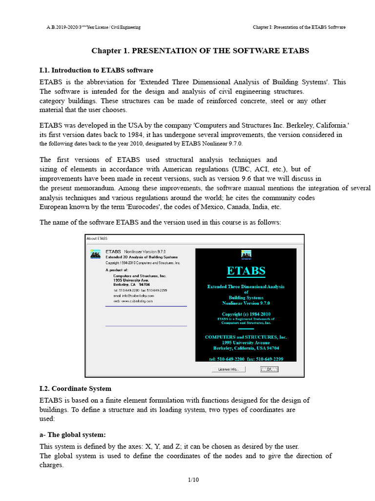 ETABS Software Overview for Civil Engineers | PDF | Coordinate System ...