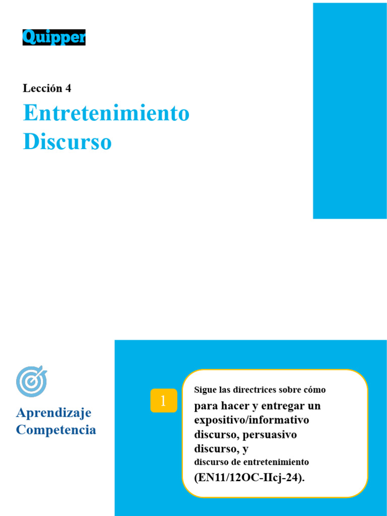 Comunicación Oral - Grado 11 - Unidad 9 - Lección 4 - Discurso de ...