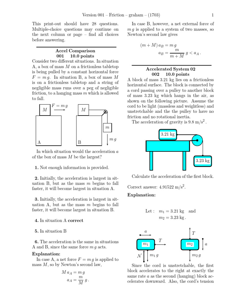 Friction Previewkey | PDF | Force | Mechanics