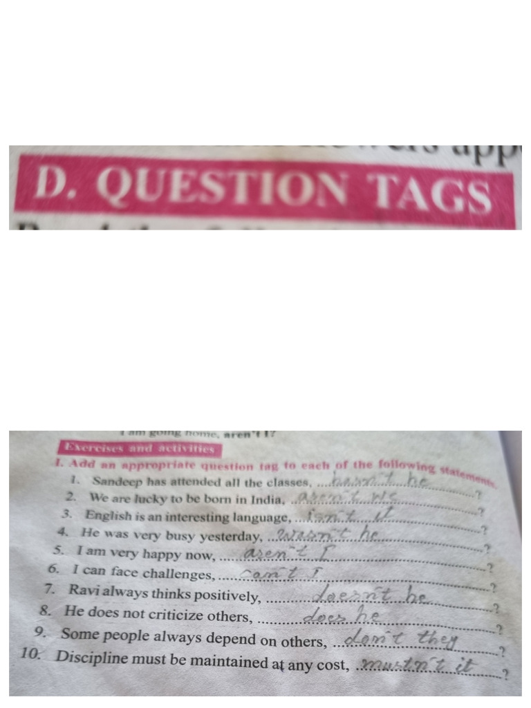 Very Imp Question Tags | PDF