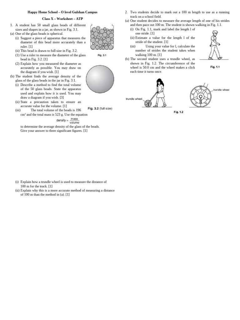 Worksheet - ATP Without Graphs | PDF | Volume | Length