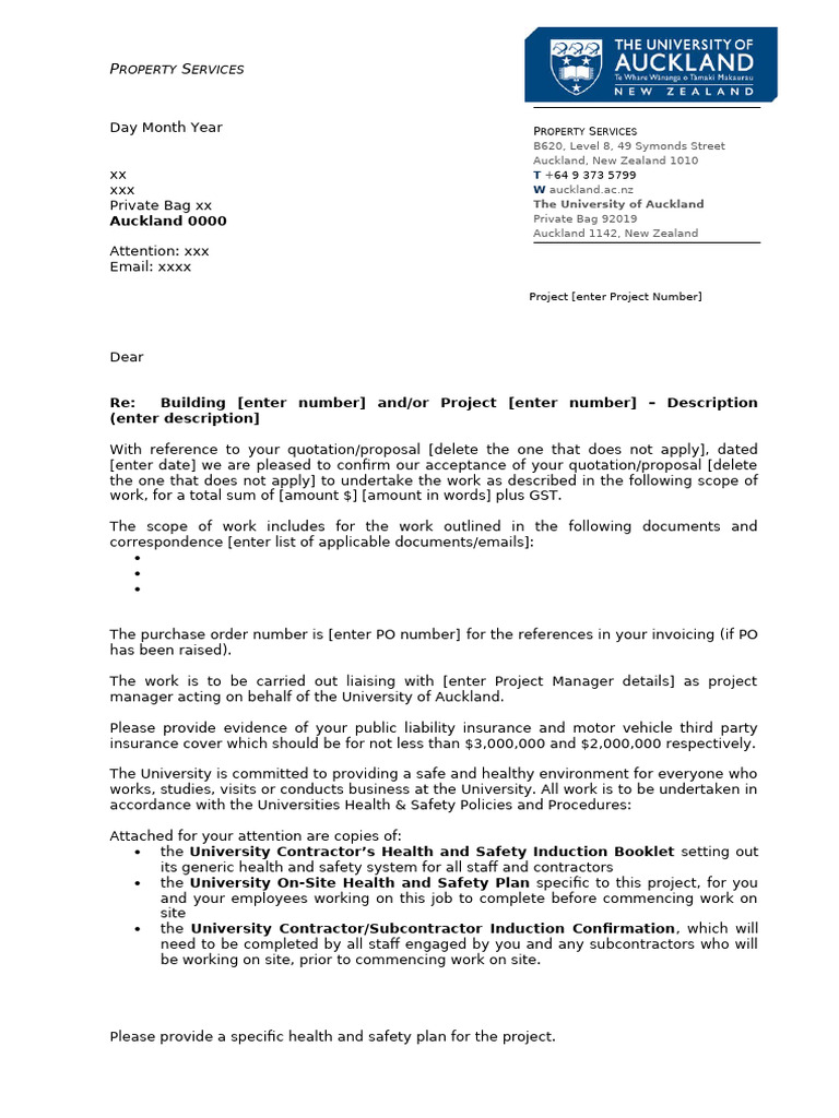 Acceptance Letter Template | PDF