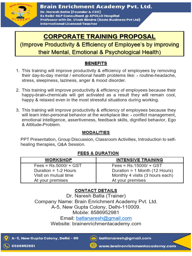 Corporate Training for Employee Well-being | PDF