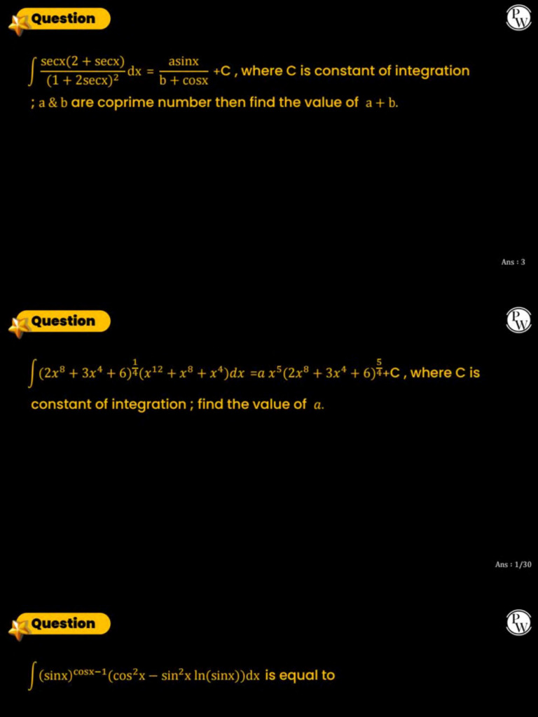 68a4873c844d0320b0e4dc5c - ## - Indefinite Integration - 08 - Class ...