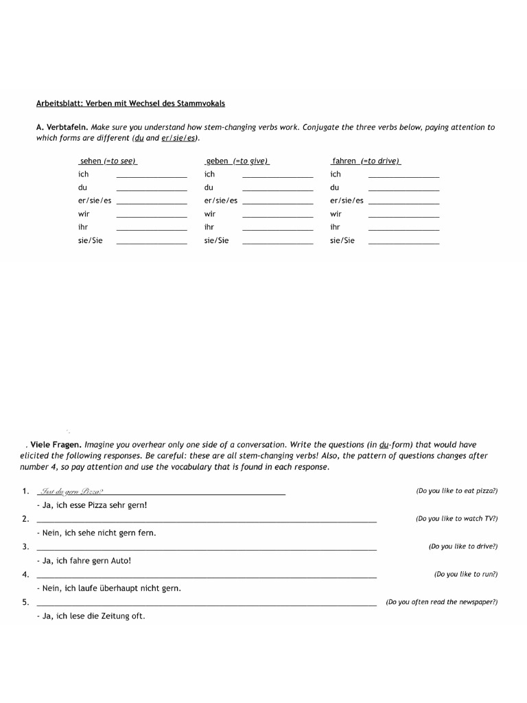 Unregelmäßige Übung | PDF