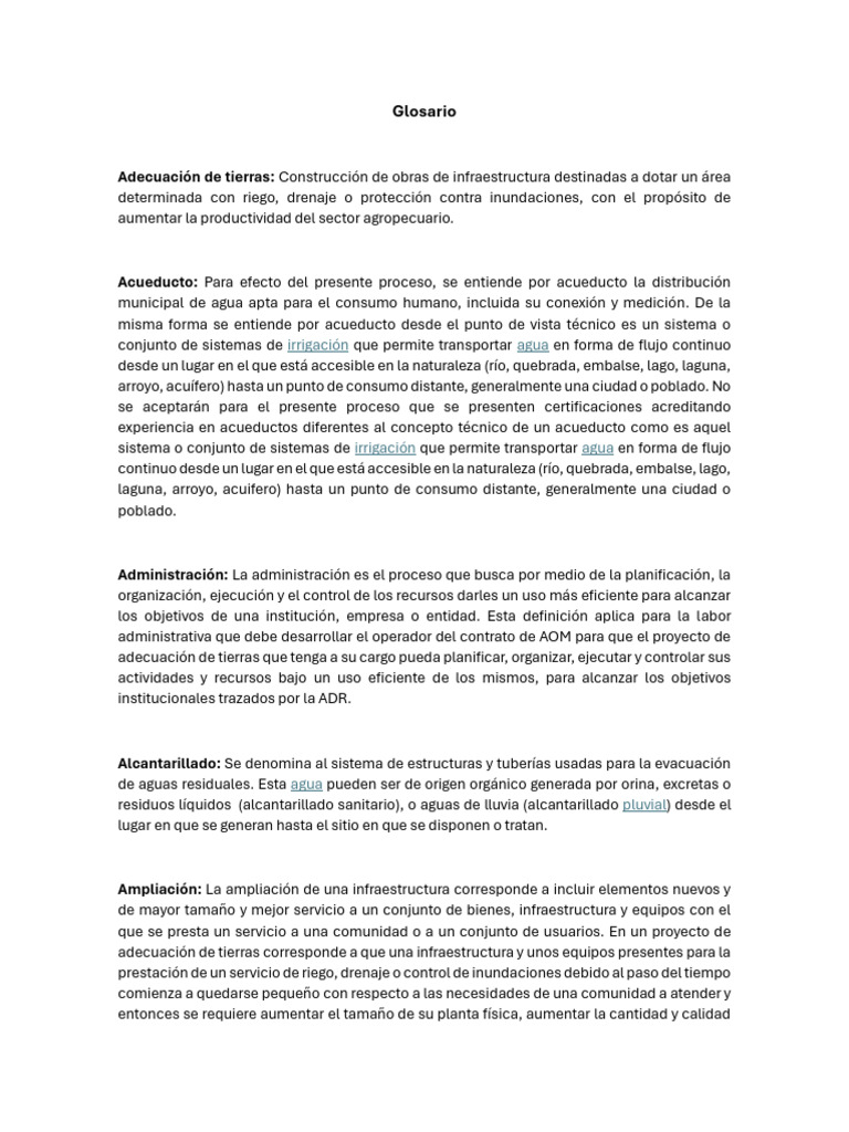 GLOSAR | PDF | Riego | Agua