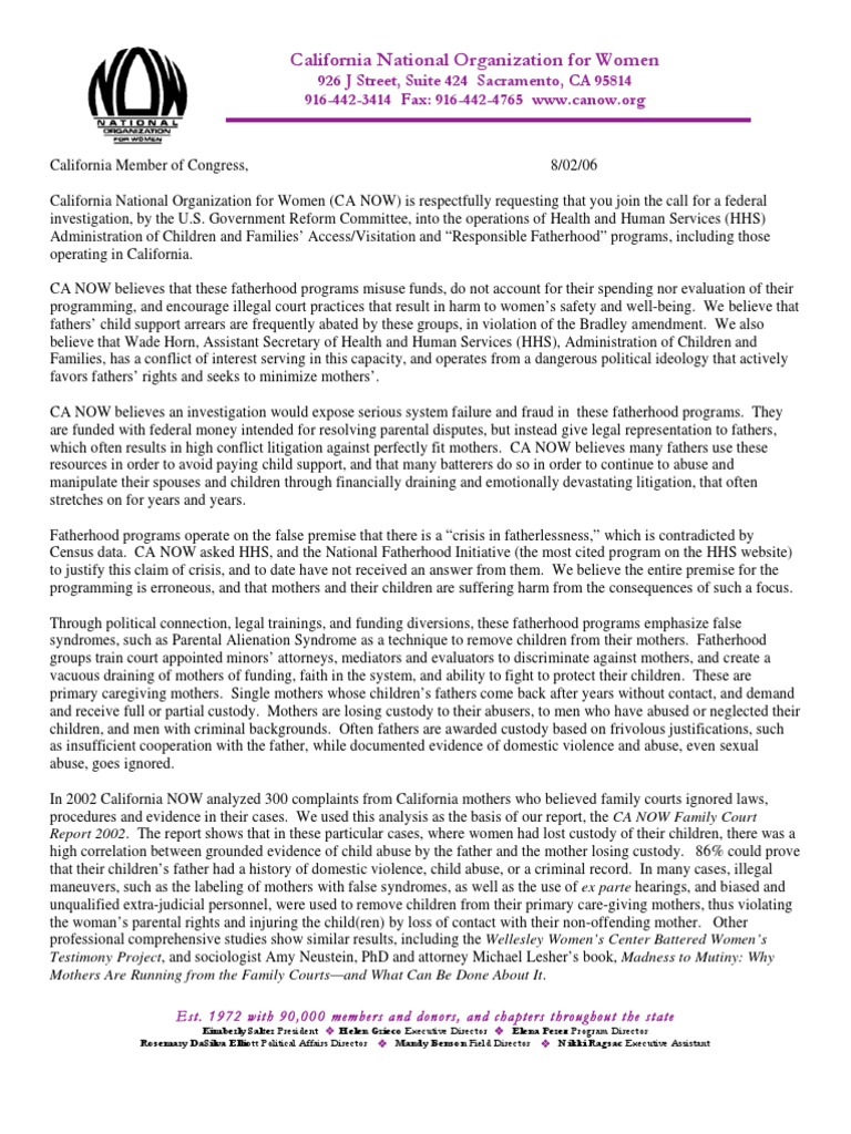 HHS Letter en Re VAWA, Parental Alienation Syndrome, Violence Against ...