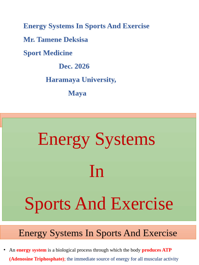 Energy Systems in Sports and Exercise | PDF | Aerobic Exercise ...