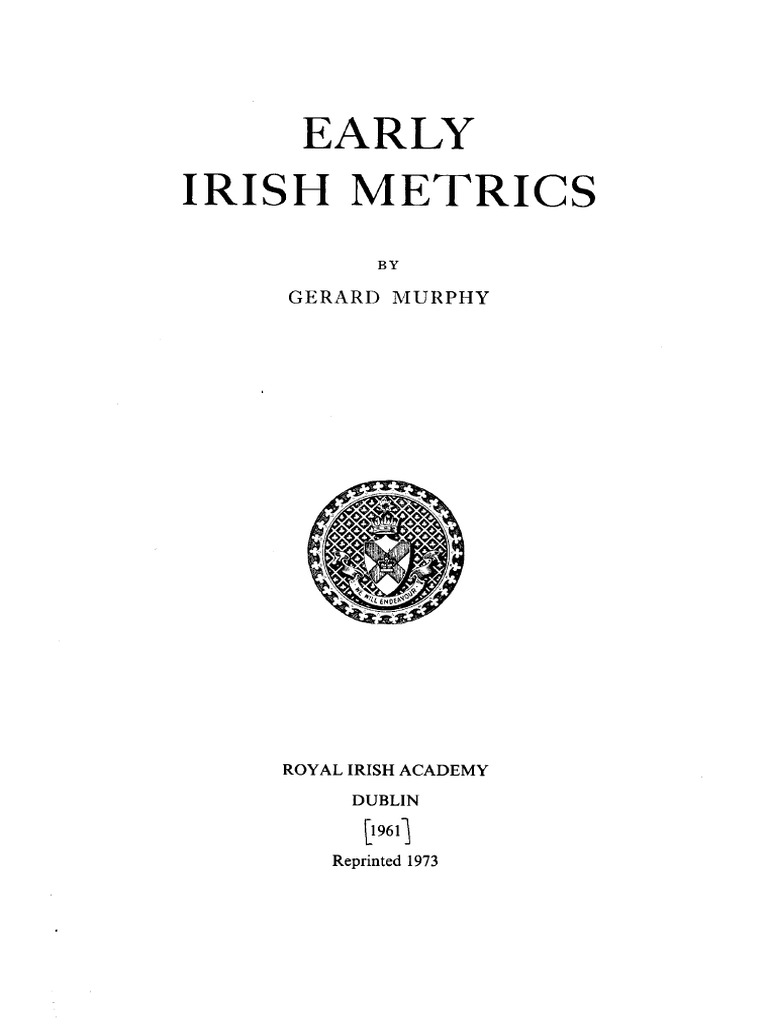 Early Irish Metrics Compress | PDF