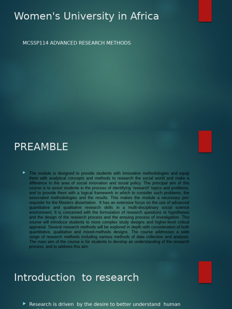 Advanced Research Methods Slides | PDF | Quantitative Research ...