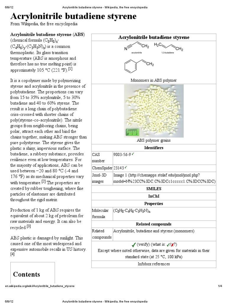 Acrylonitrile Butadiene Styrene - Wikipedia, The Free Encyclopedia ...