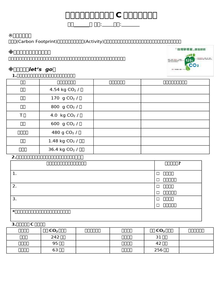 Áí∞Â¢ÉÊïôËÇ≤ ËøΩËπ§Á¢≥Ë∂≥Ë∑°ÔºåËÅ∞ÊòéÊ∏õCÂèàÁ©çÈáë0412 | PDF