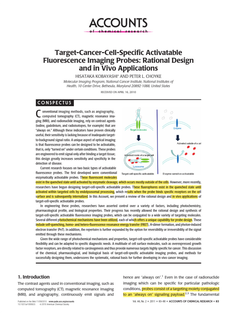 Kobayashi Choyke 2010 Target Cancer Cell Specific Activatable ...