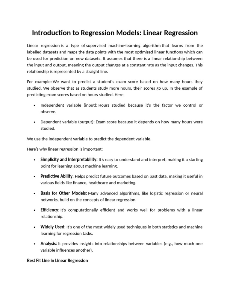 L27_Introduction to Regression Models Linear Regression | PDF ...
