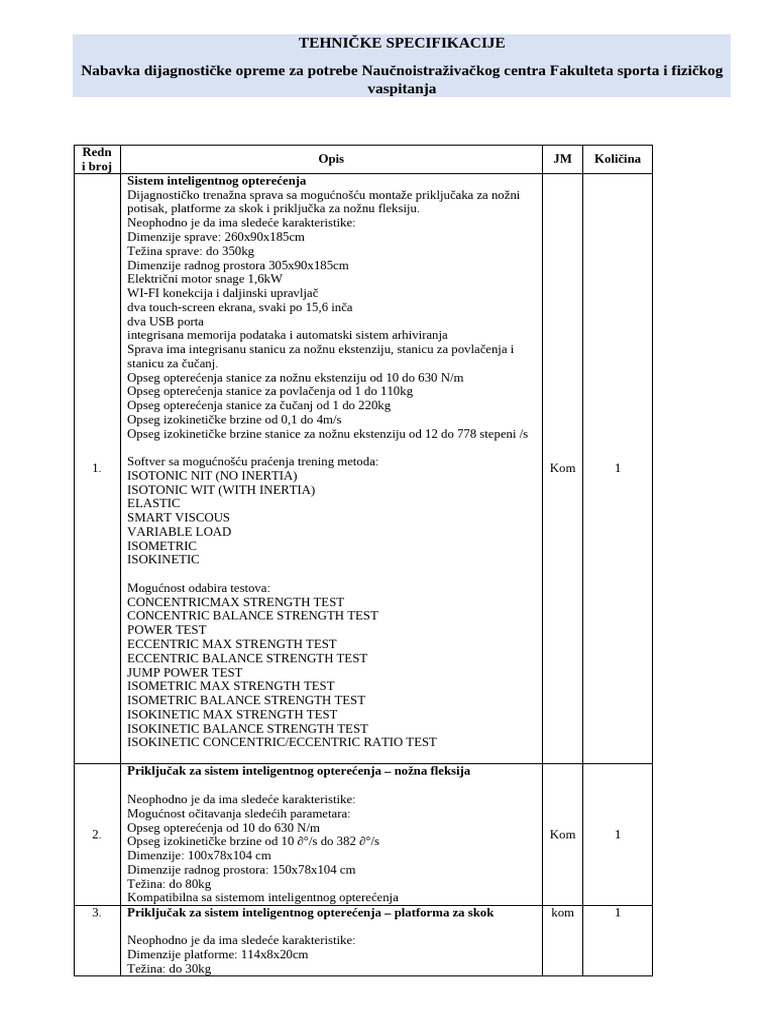 Tehnicka specifikacija | PDF