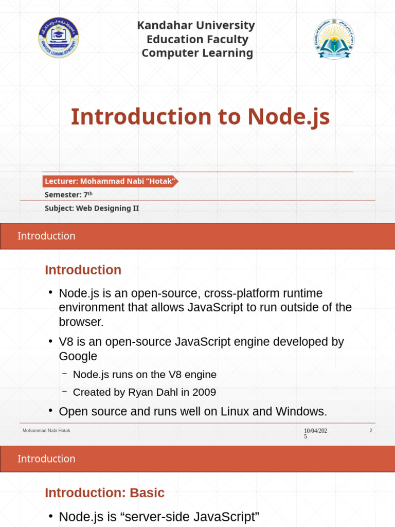 Lecture 3 - Introduction to Nodejs | PDF | Computing | Software