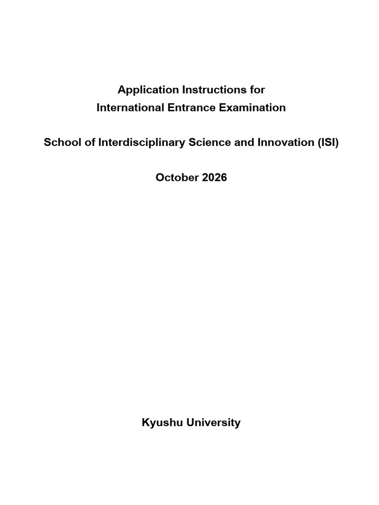 ISI Application Instructions 2026 | PDF | International English ...
