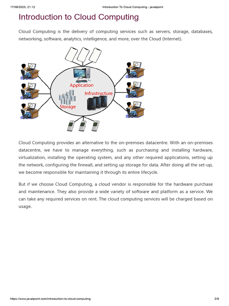Introduction to Cloud Computing - Javatpoint | PDF | Cloud Computing ...