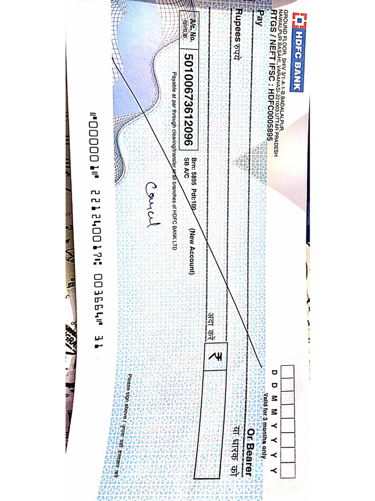 Cancel Cheque | PDF