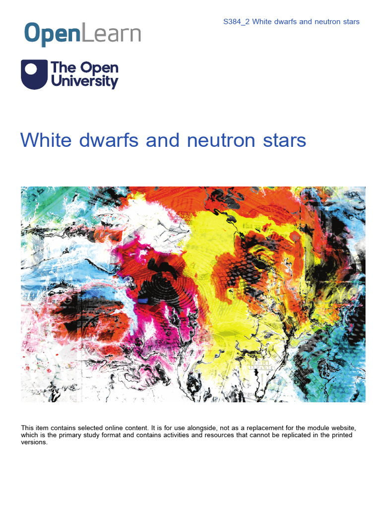 White Dwarfs and Neutron Stars Overview | PDF | Stars | Stellar Astronomy