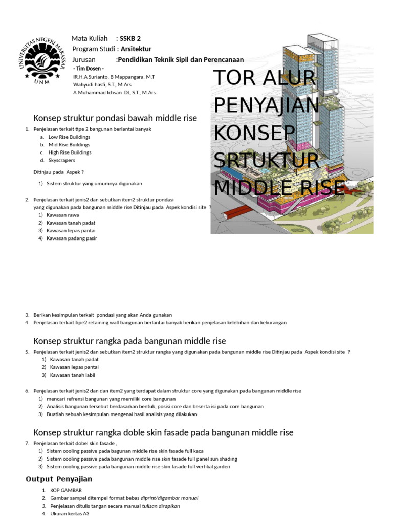 Struktur Pondasi dan Rangka Middle Rise | PDF