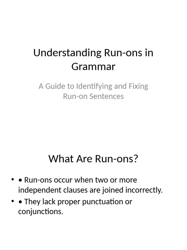 Run-Ons in Grammar | PDF