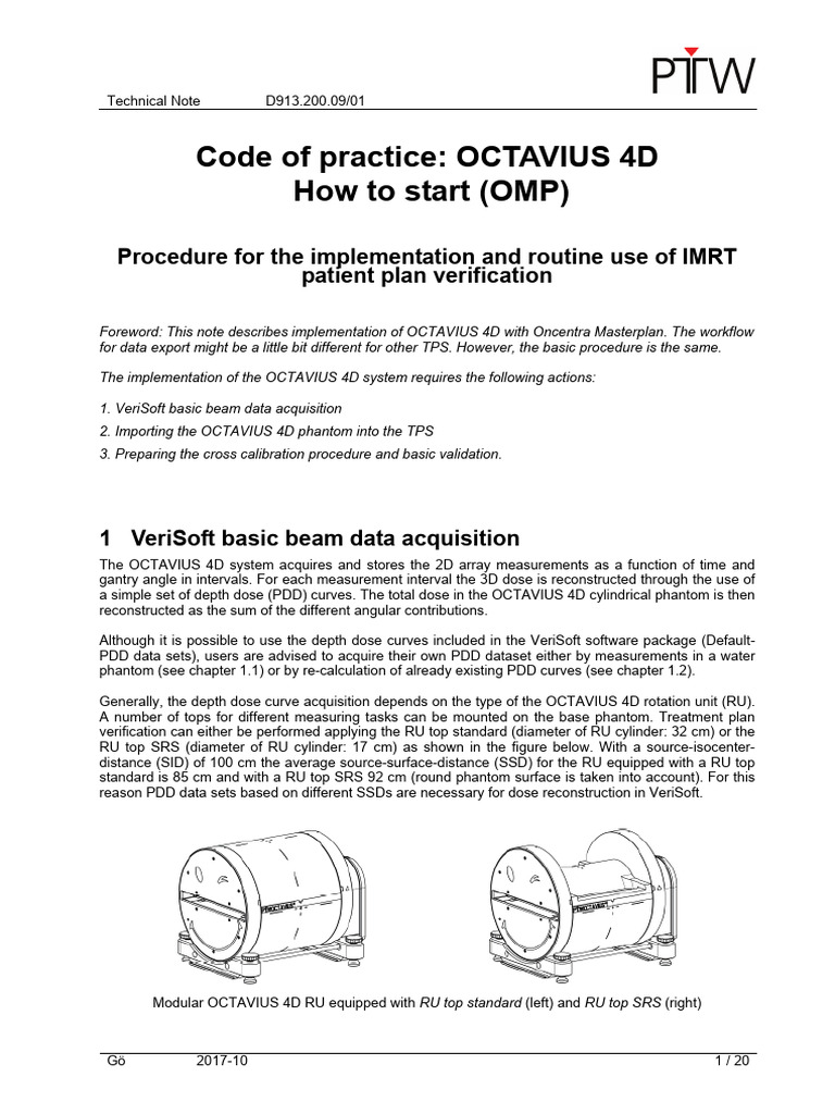 OCTAVIUS 4D Code of Practice How to Start OMP Note en 91320009 01 | PDF ...
