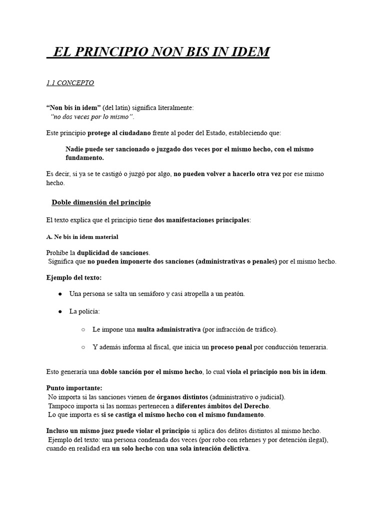 El Principio Non Bis in Idem | PDF | Multa (pena) | Castigos