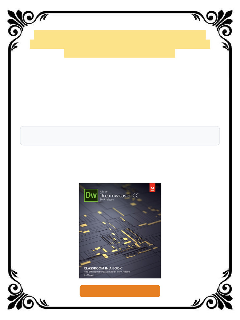 Adobe Dreamweaver CC Classroom in a Book (2019 Release) 1st Edition Jim ...