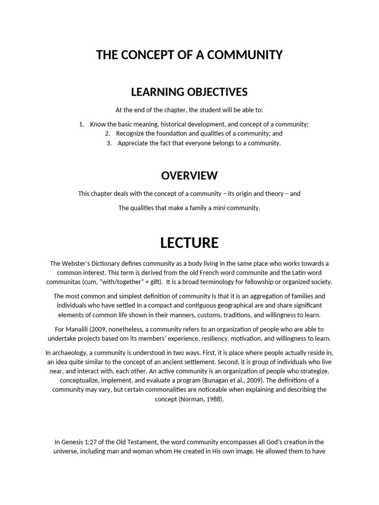Understanding Community Concepts and Planning | PDF | Evaluation ...