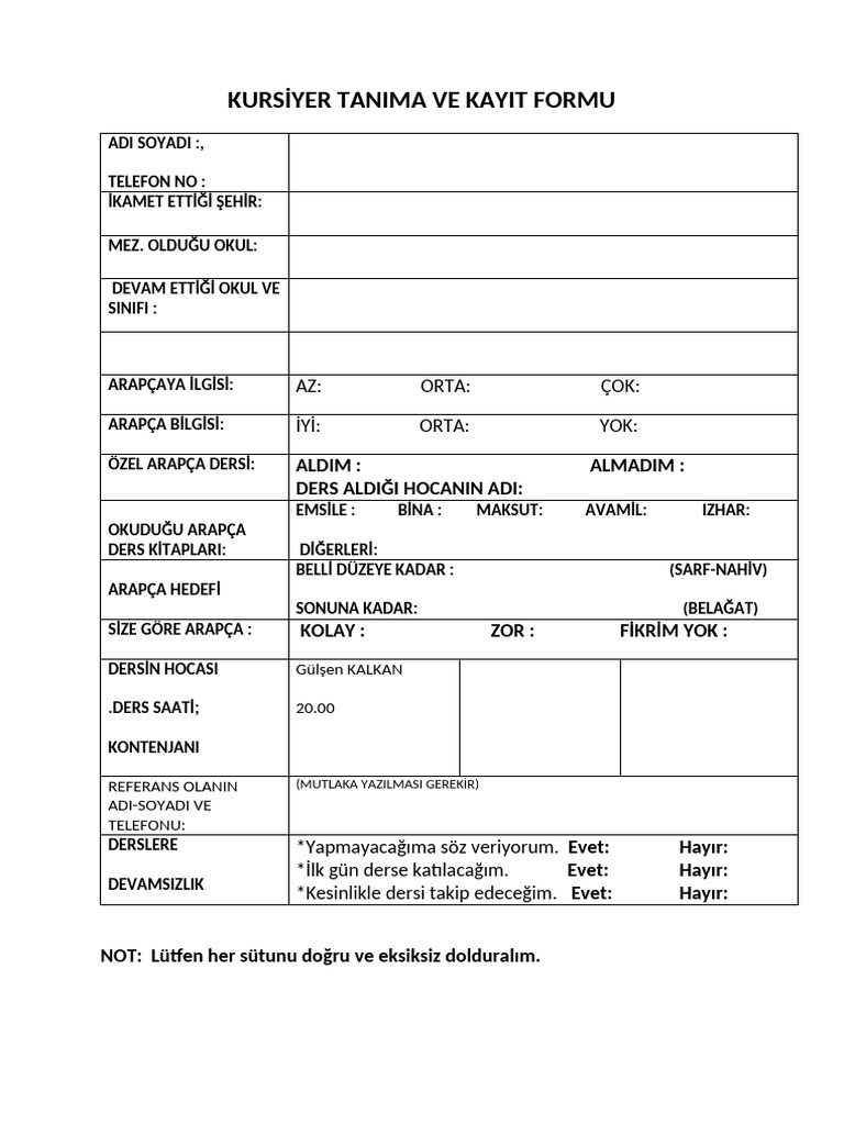 Tanima Formu 2 | PDF