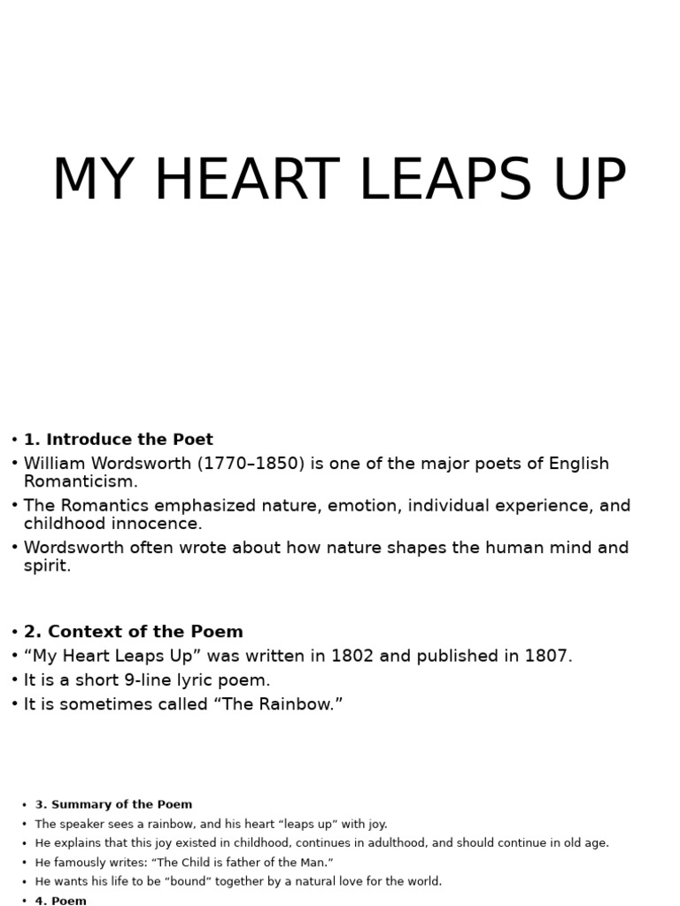 William worthsword my heart leaps up | PDF | Romanticism