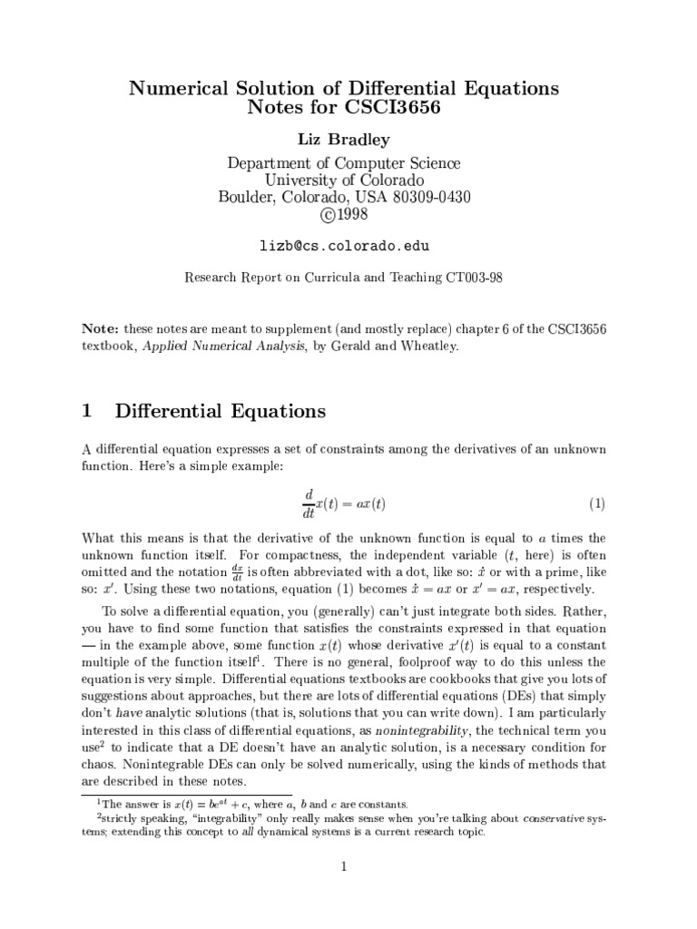 Numerical Solution of Differential Equations (Bradley L.) (Z-Library ...