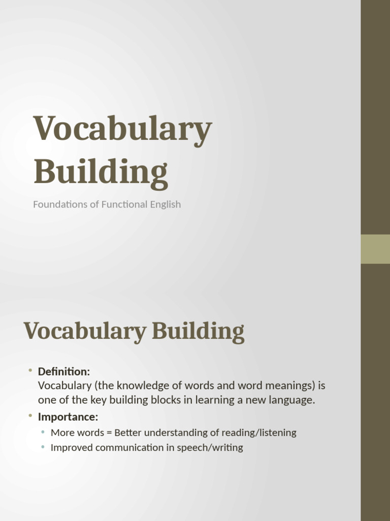 Essential Vocabulary Building Techniques | PDF | Vocabulary ...