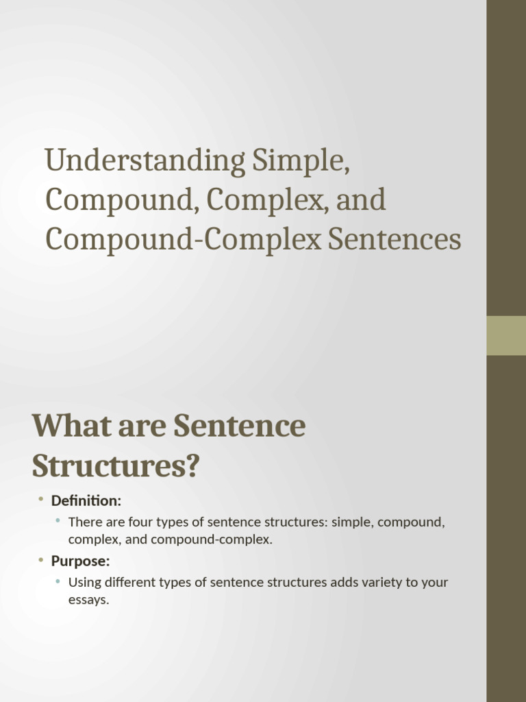 Understanding Simple, Compound, Complex, and | PDF