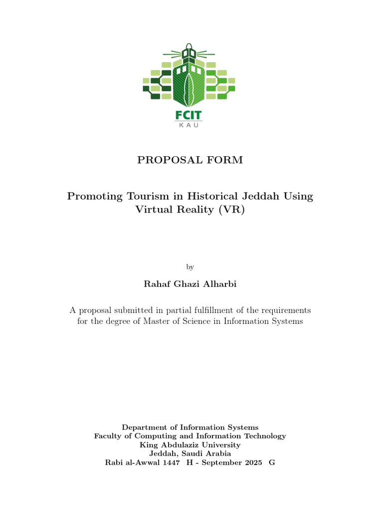 FCIT - Proposal - 2 - 13 2 | PDF | Virtual Reality | Augmented Reality