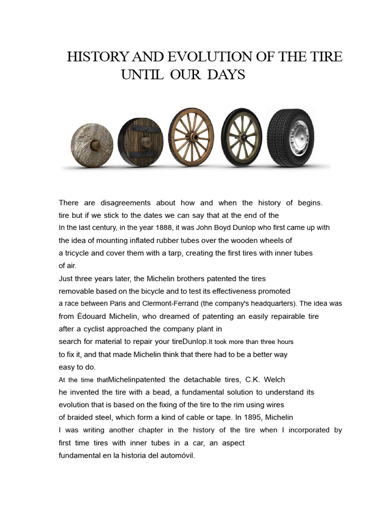 History and Evolution of the Tire | PDF | Tire | Manufactured Goods