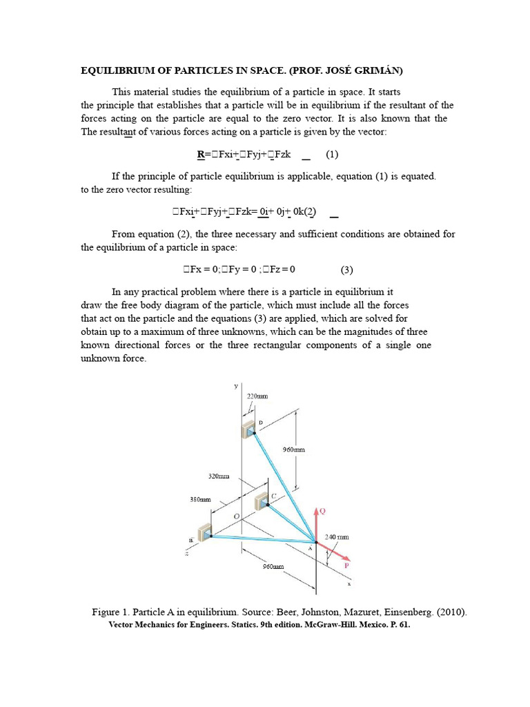 Equilibrium of Particles in Space | PDF | Force | Euclidean Vector
