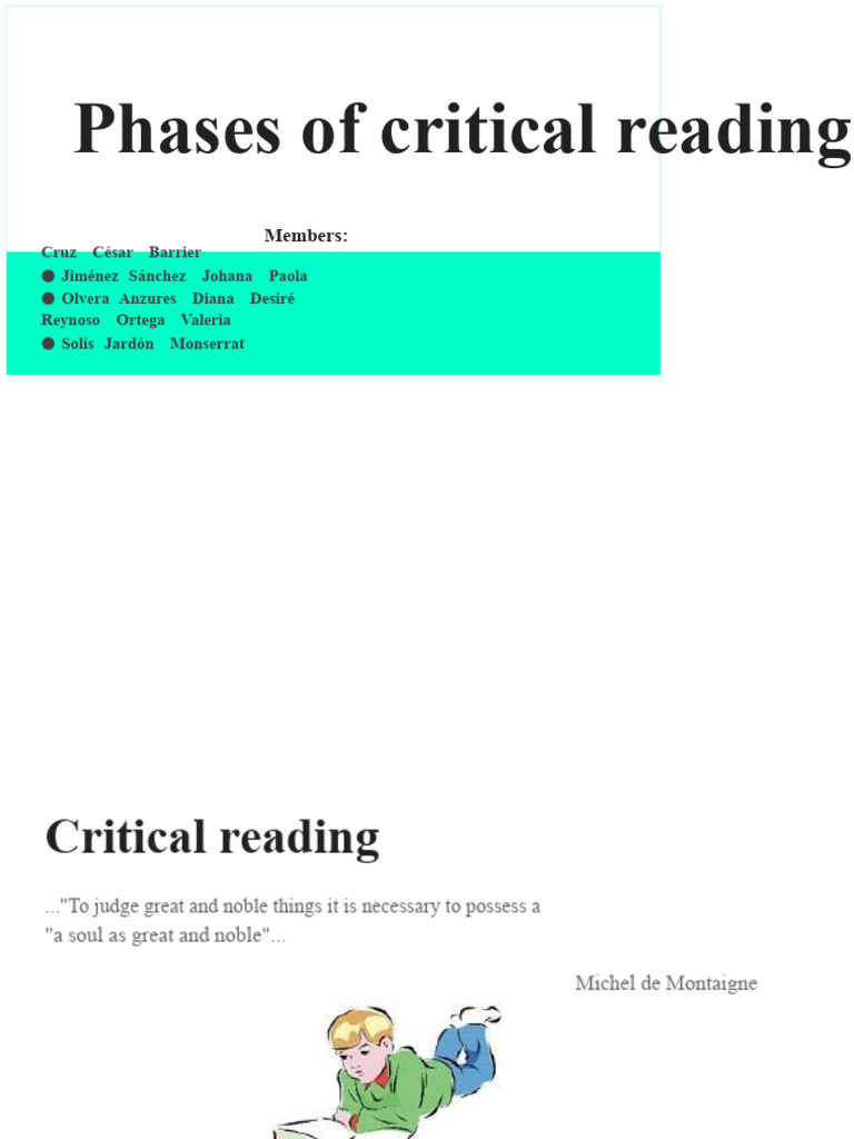 Phases of Critical Reading Explained | PDF | Knowledge | Epistemology