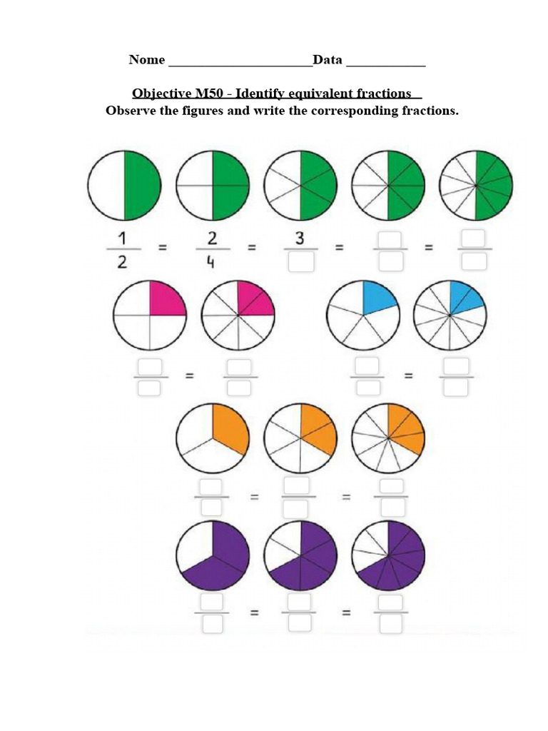 Equivalent fractions 1 | PDF