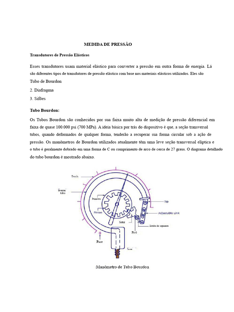 Transdutores de Pressão: Tipos e Funcionamento | PDF | Pressão ...