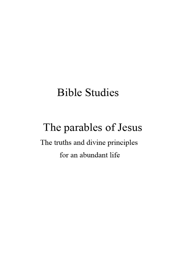 Parables of Jesus Bible Study n | PDF | Jesus | Parables Of Jesus
