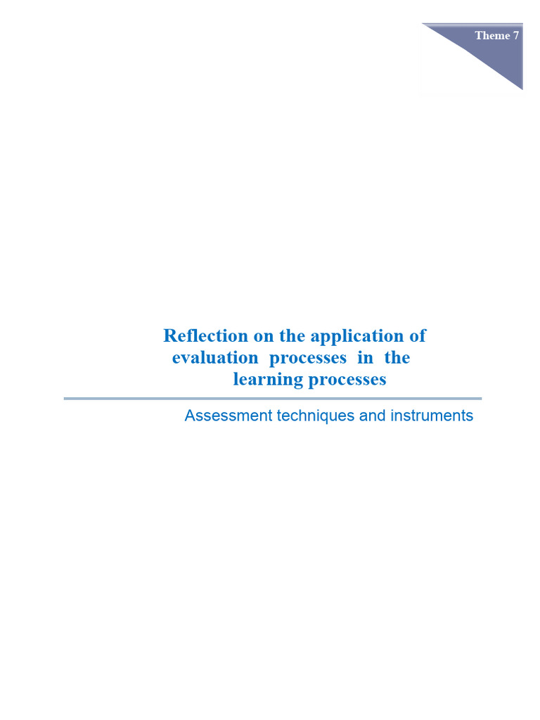 Topic 7 - Evaluation Techniques and Instruments | PDF | Special ...
