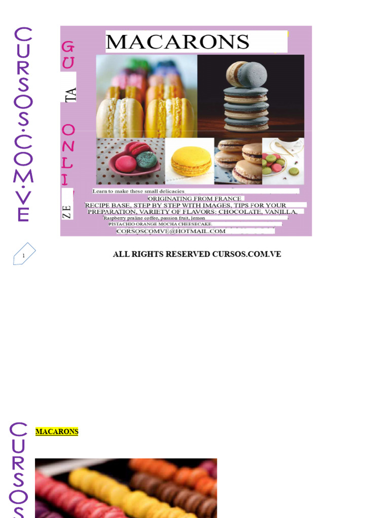 Macarons History and Basic Recipe | PDF | Macaron | Meringue