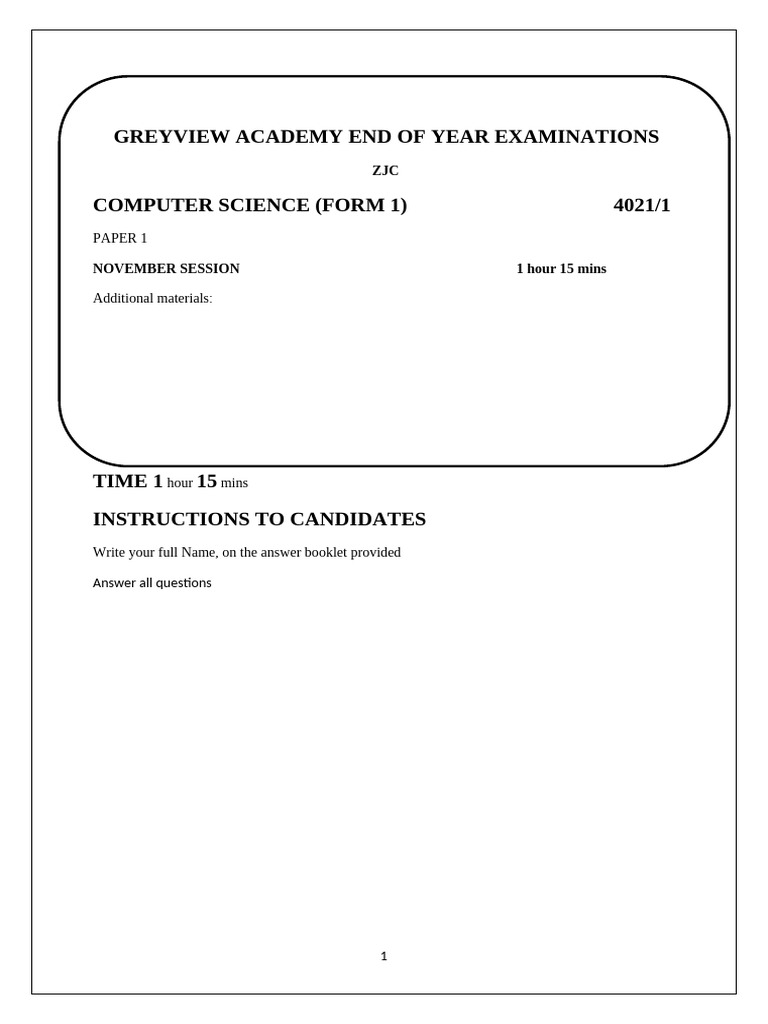 F1 Comp Science 1 | PDF | Computer Network | World Wide Web